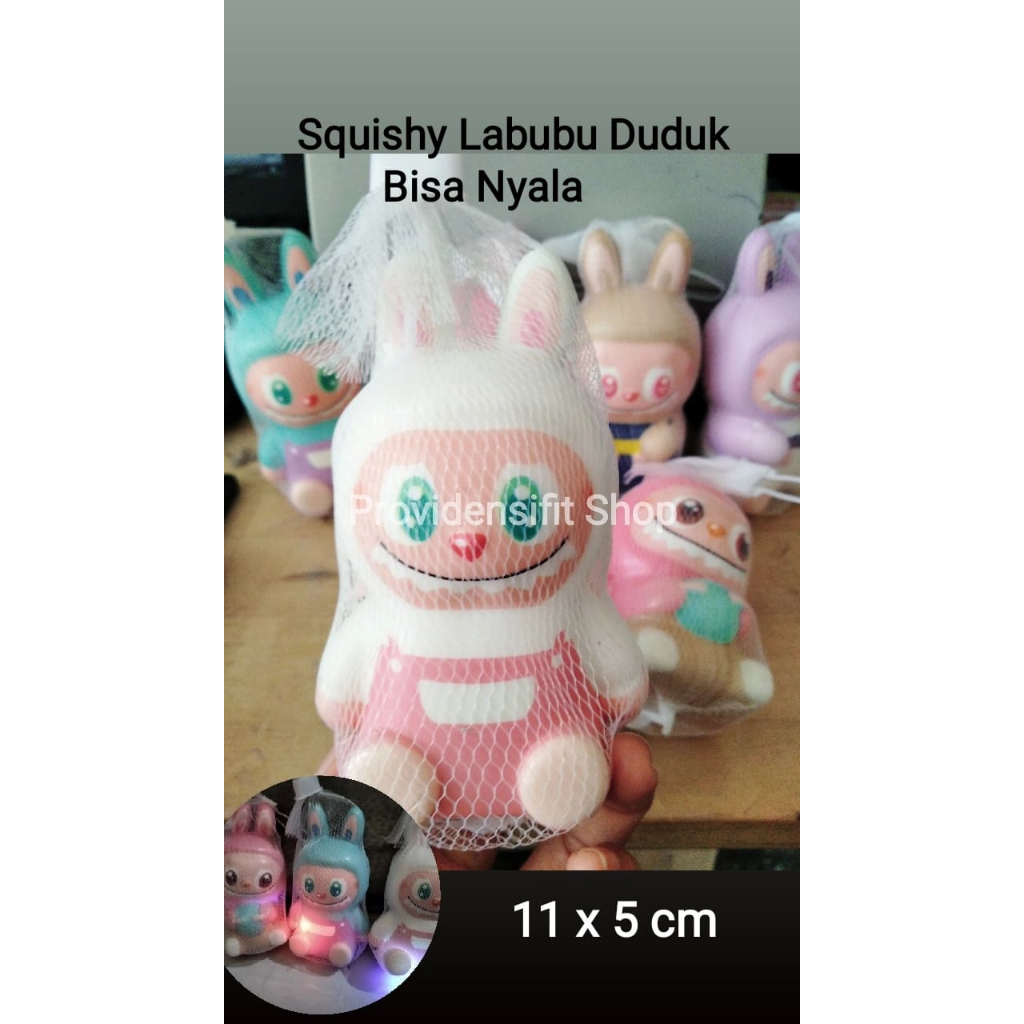 Jual Promo Bisa Nyala Squishy Labubu DUDUK Jumbo/Mainan Anak Squishy ...