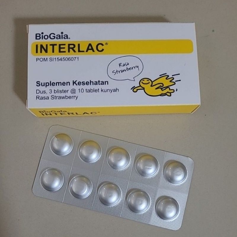 Jual Interlac kuning stawberry tablet kunyah - 1 stripe | Shopee Indonesia