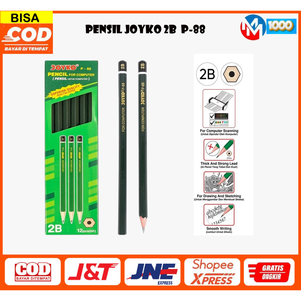 Jual Pensil Joyko 2B harga per Pack isi 12 pcs | Shopee Indonesia