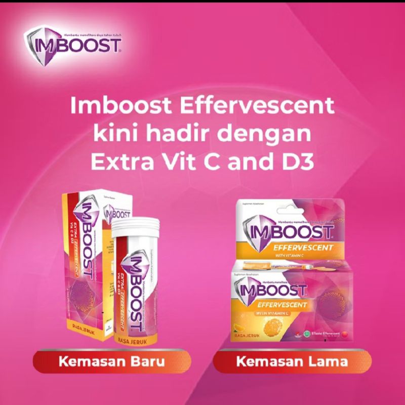 Jual Imboost Effervescent Vitamin C dan D3 Suplemen Daya Tahan Tubuh Rasa Jeruk @8 Tablet ...