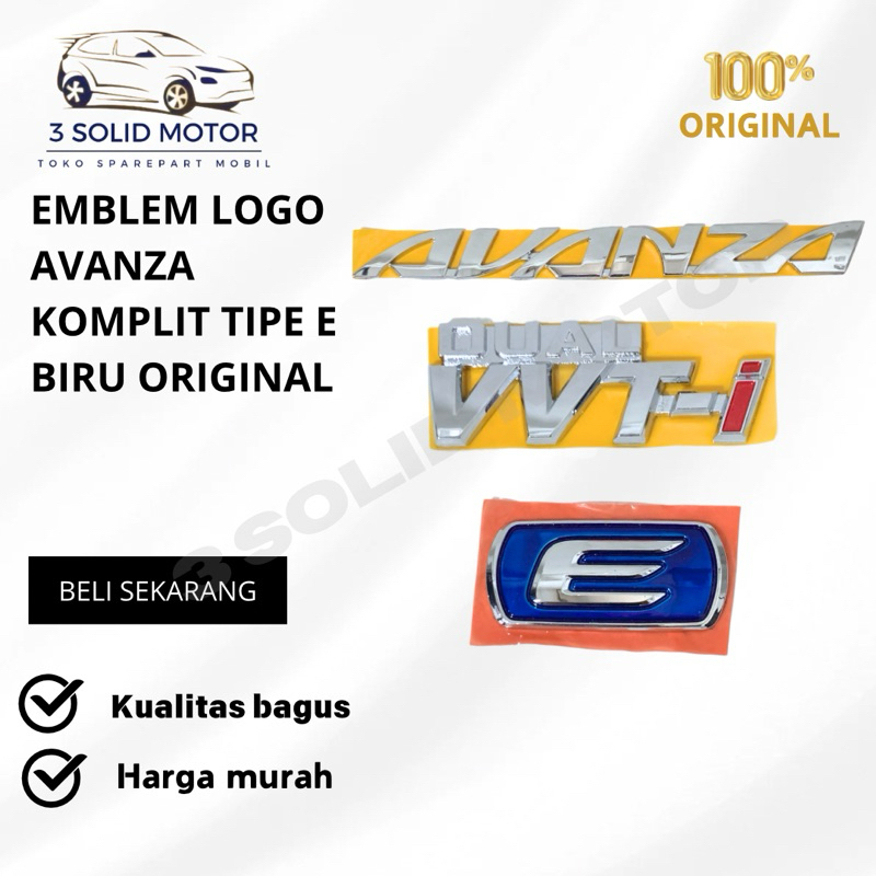 Jual EMBLEM LOGO AVANZA KOMPLIT TIPE E BIRU ORIGINAL | Shopee Indonesia