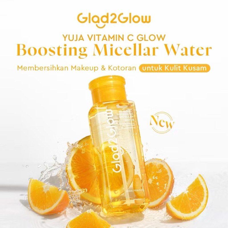 Jual Glad2Glow Yuja Vit C Glow Boosting Micellar Water 130ml | Shopee Indonesia
