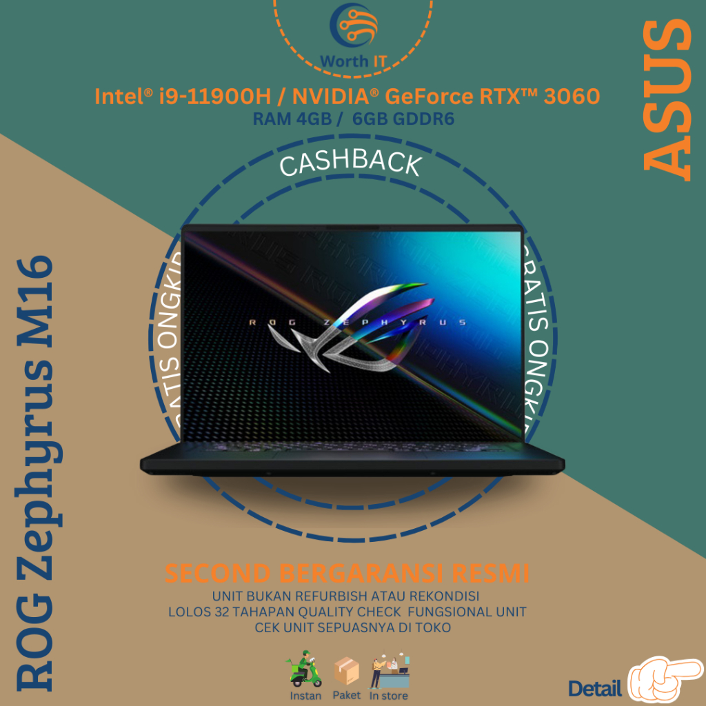 Jual Asus ROG Zephyrus M16 GU603HM Intel® i9-11900H / NVIDIA® GeForce ...