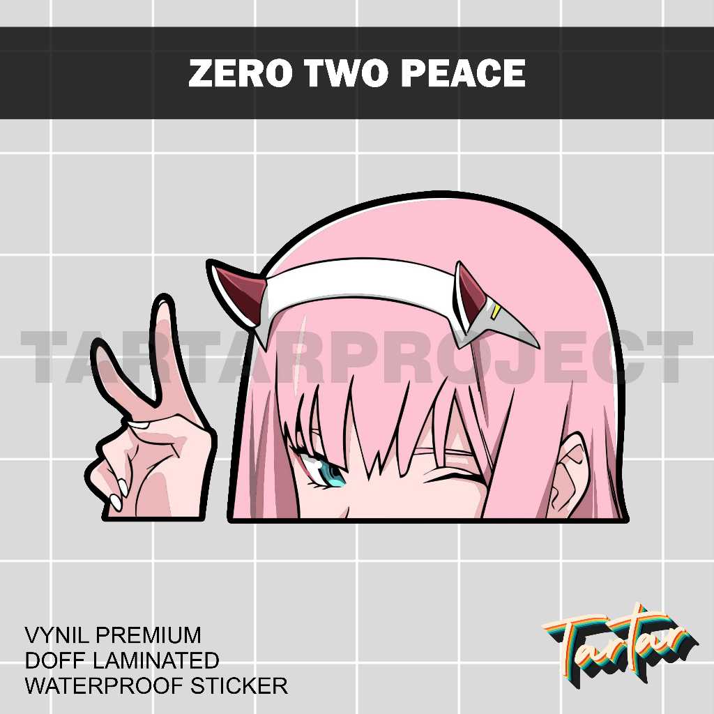 Jual Sticker Stiker Vinyl - Peeker Anime Zero Two Peace | Shopee Indonesia