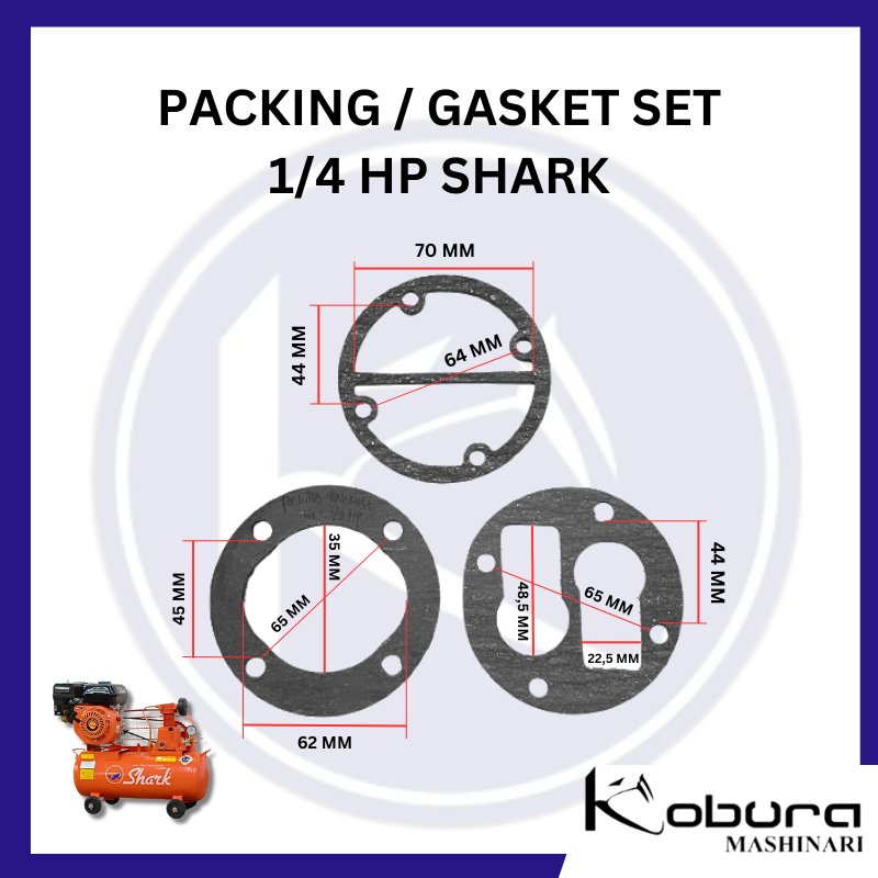 Jual Packing Paking Gasket Set Kompressor 1/4 HP, 1/2 HP, 1 - 2 HP dan ...