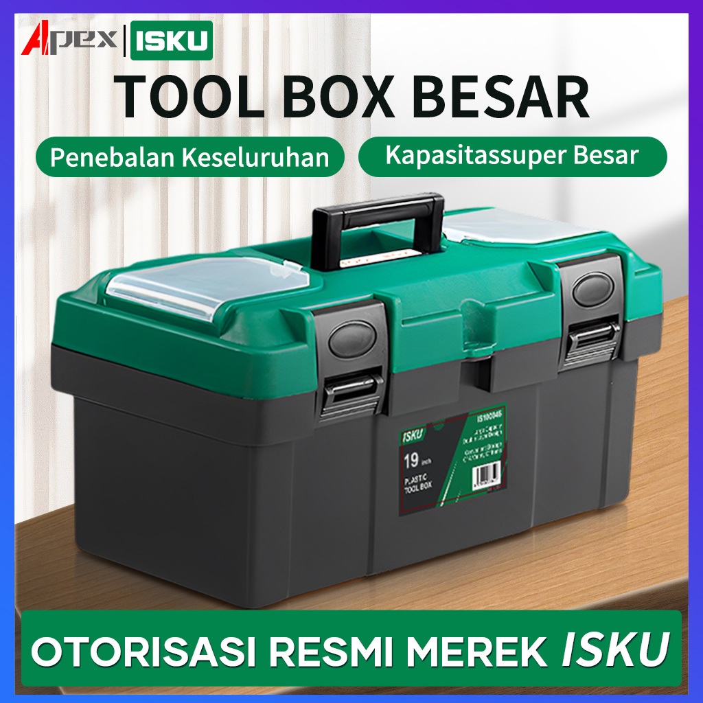 Jual ISKU Tool Box Besar Plastik 14 15 17 18 19 20 Inch Bahan Pp Tools Box Kotak Peralatan Besi ...