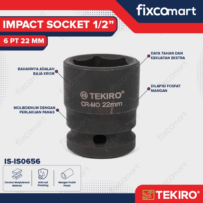 Jual Tekiro Mata Sock Impact 1/2 Inch 22 Mm 6 Pt / Tekiro Socket Impact | Shopee Indonesia