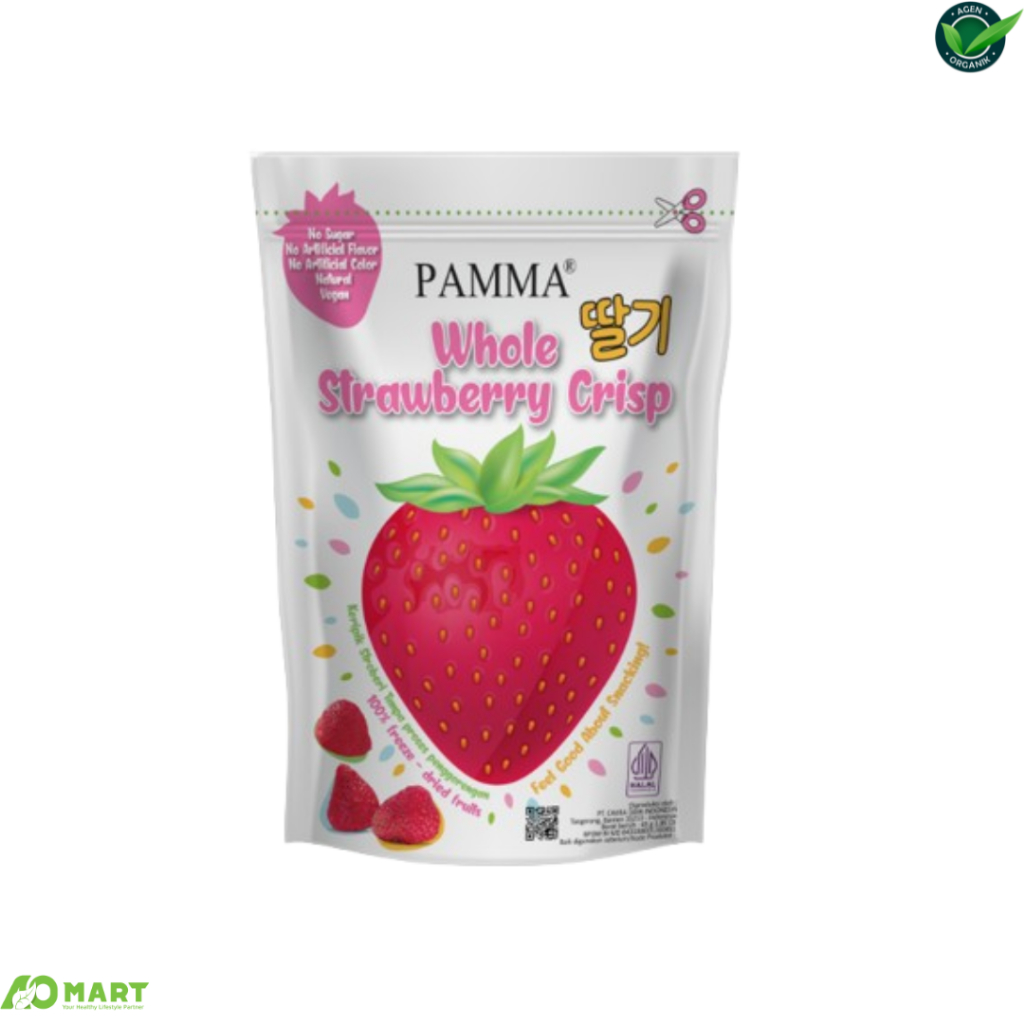Jual PAMMA WHOLE STRAWBERRY CRISPS - KERIPIK STROBERI FREEZE-DRIED 45g | Shopee Indonesia