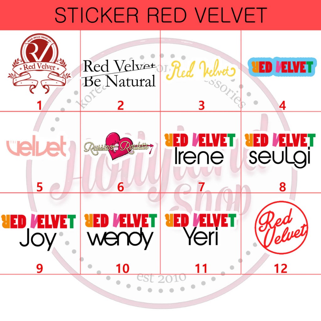 Jual Sticker Red Velvet Logo part 1 (5pcs Sticker) | Shopee Indonesia