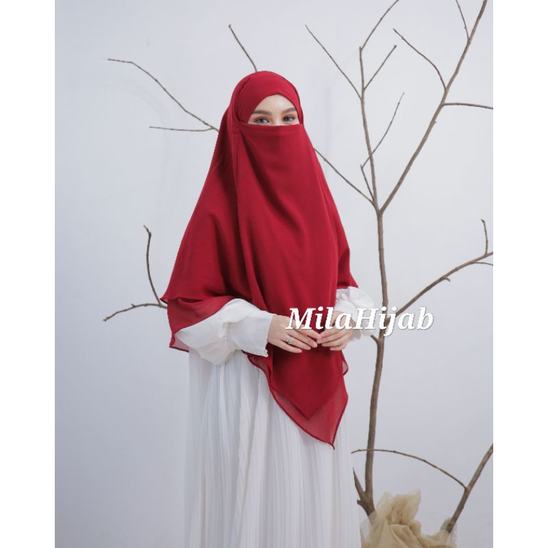 Jual Jilbab French khimar Ceruty BabyDoll Premium French Khimar Syar'i ...