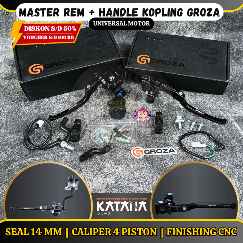 Jual Master Rem + Handle Kiri Kopling ORIGINAL GROZA Seri KATANA 14 MM ...