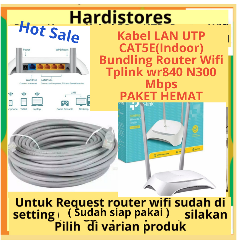 Jual Kabel LAN UTP Cat5e Kabel Wifi 40m 50m 60m 70m 80m Bundling Router ...