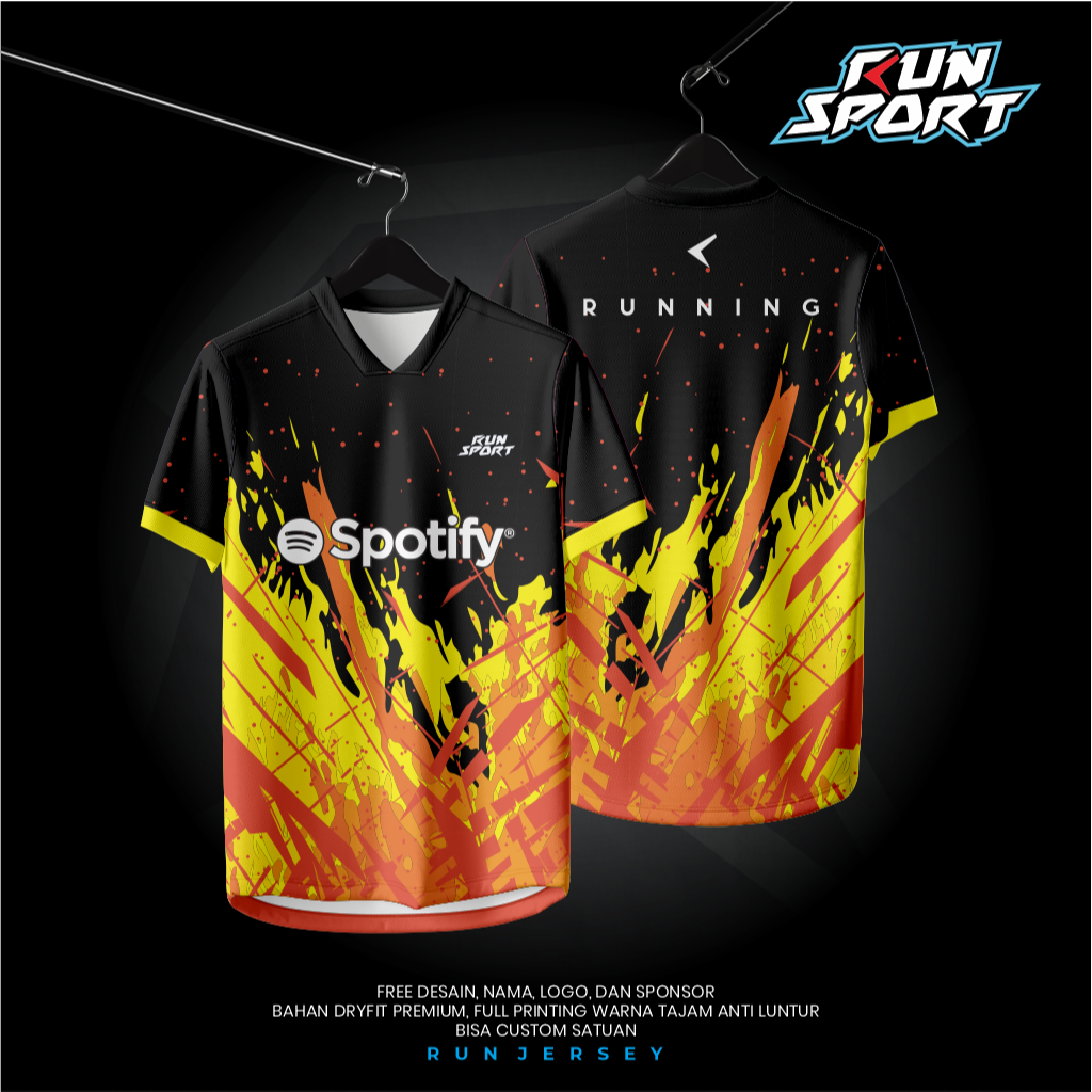 Jual JERSEY RUNNING FIRE SPIRIT - JERSEY LARI - JERSEY BADMINTON ...