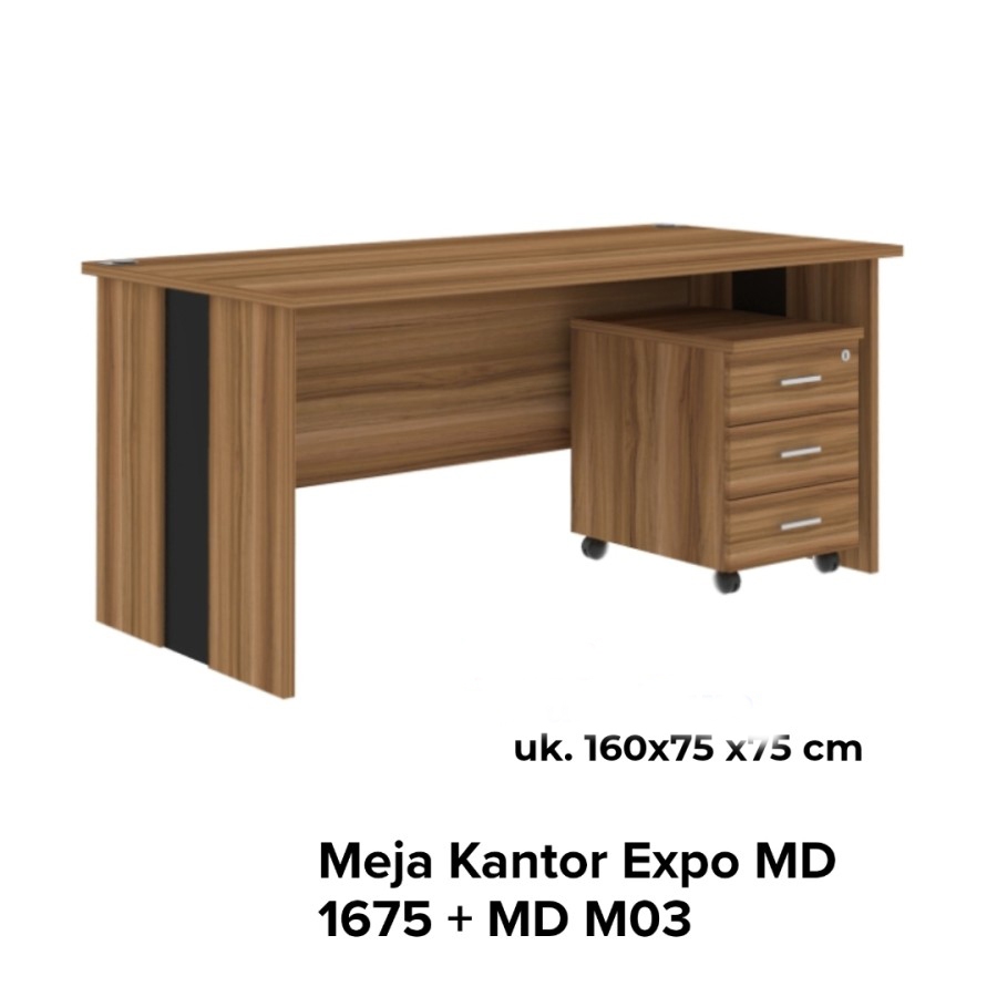 Jual Meja Kantor TKDN MD 160 Meja Tulis Meja Kerja Laci Dorong Meja Direktur | Shopee Indonesia