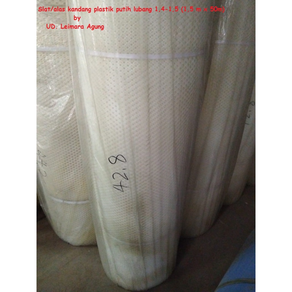 Jual Slat/mesh/alas kandang plastik lubang 1,4-1,5 tebal Putih 1,5 m x 50 m | Shopee Indonesia