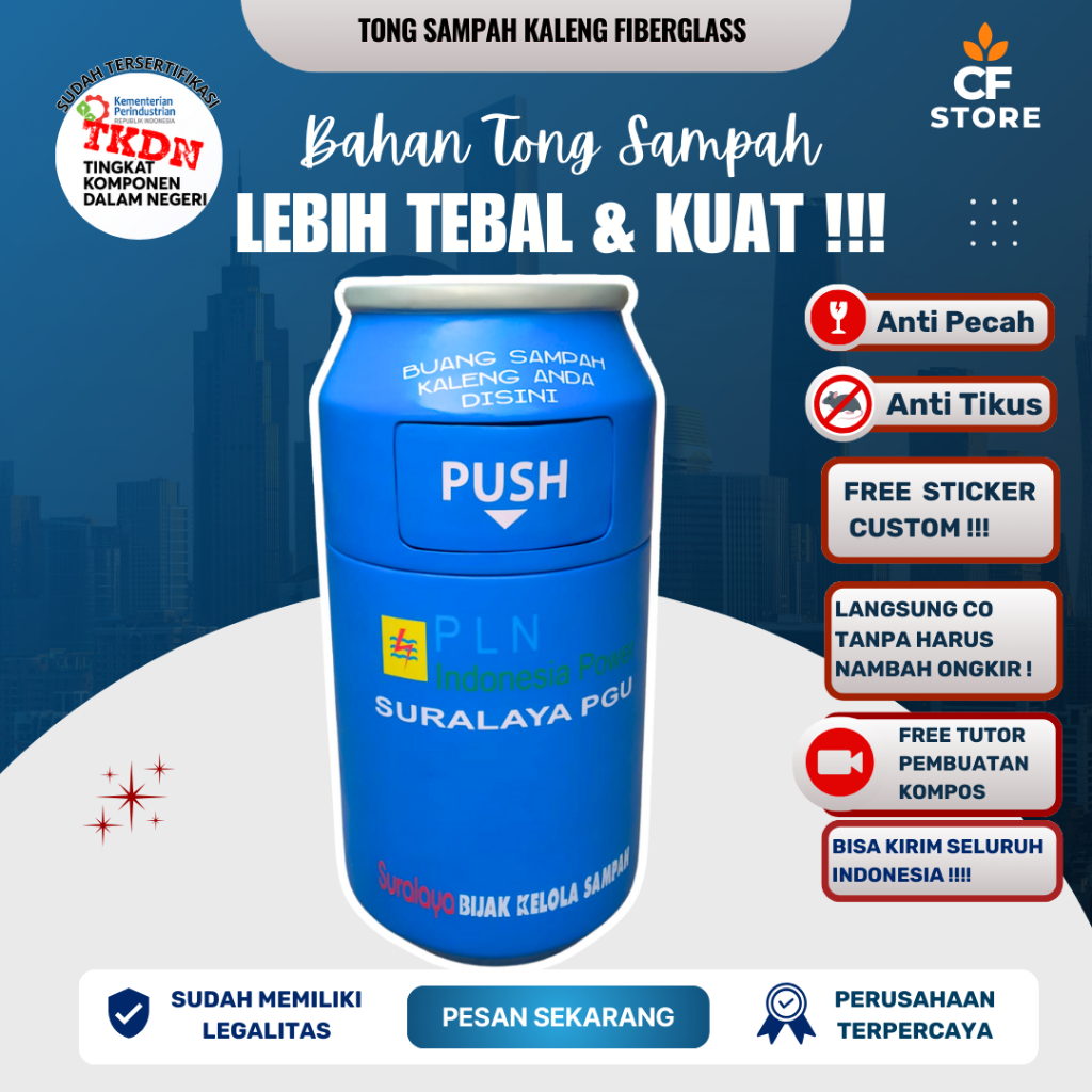 Jual TONG SAMPAH FIBER CUSTOM BENTUK BOTOL KALENG | Shopee Indonesia