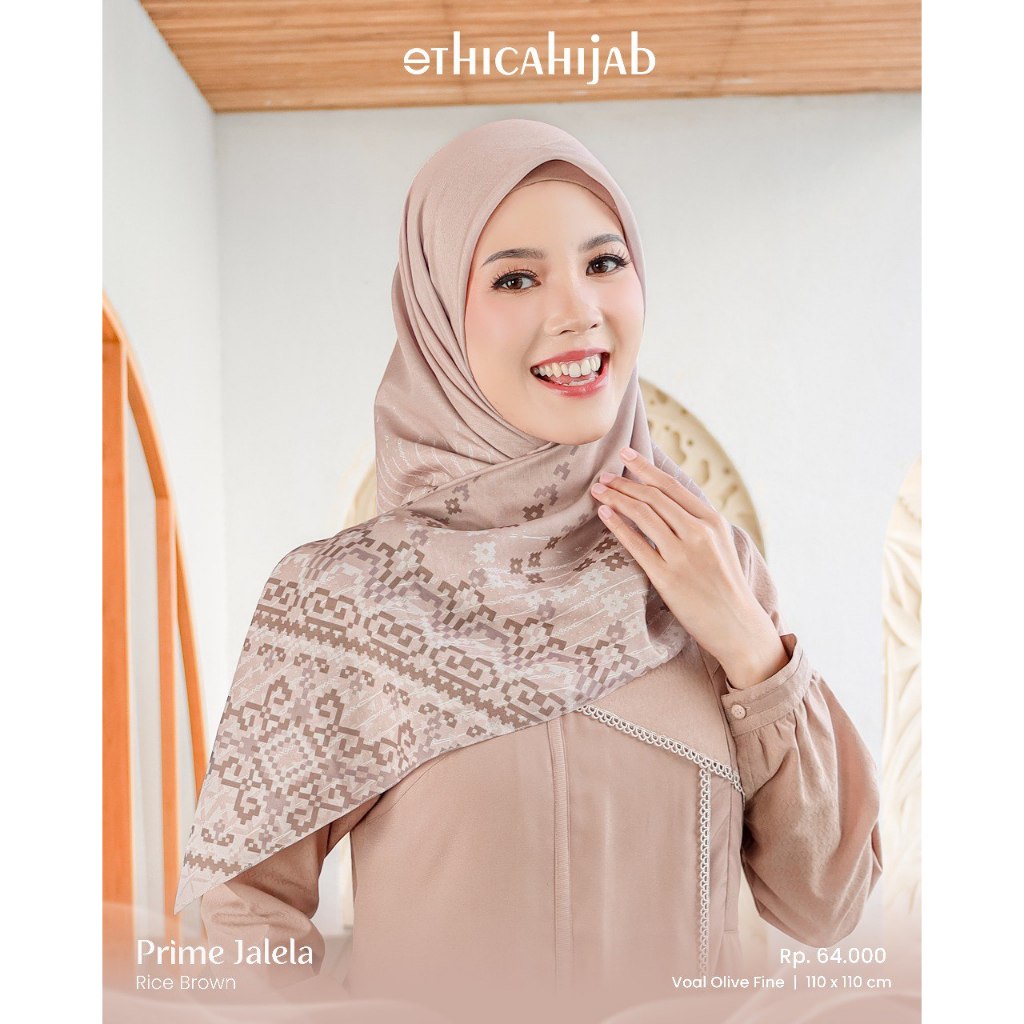 Jual Ethica Hijab | Prime Jalela Square Motif Segi Empat | Shopee Indonesia
