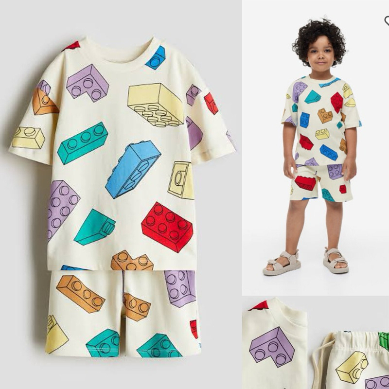 Jual H&M kids set boy [offwhite/Lego] sale original | Shopee Indonesia