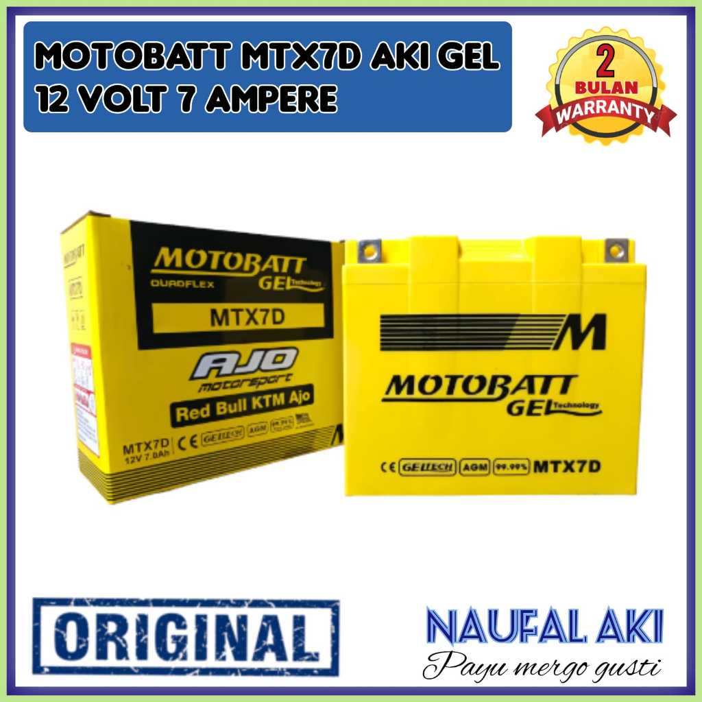 Jual Aki motor Scorpio/Nouvo/Tiger 2000/Tiger Revo Motobatt aki gell 7 ...