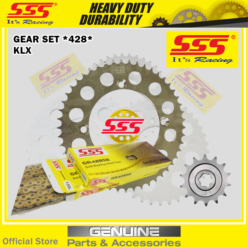 Jual GEAR SET SSS 428 MOTOR KLX RANTAI GOLD | Shopee Indonesia