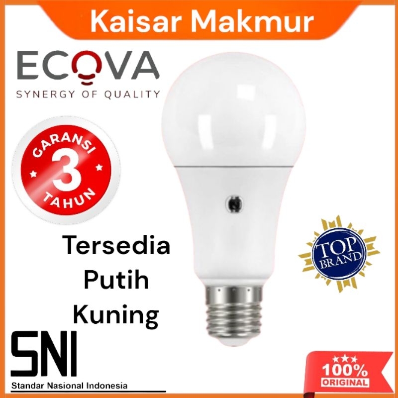 Jual Ecova Lampu Led sensor Cahaya 9 watt Light Sensor Bulb | Shopee ...