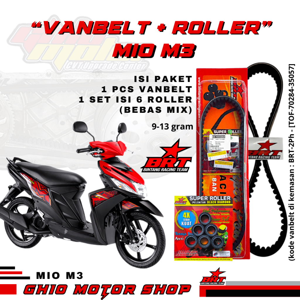 Jual V Belt Vanbelt & Roller BRT 2PH Mio M3 Mio S Mio Z Xride Soul Gt ...