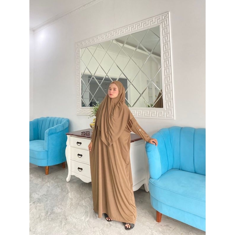 Jual ADAWIYAH COLLECTION GAMIS LESTI PLUS HIJAB BAHAN JERSEY PREMIUM ...