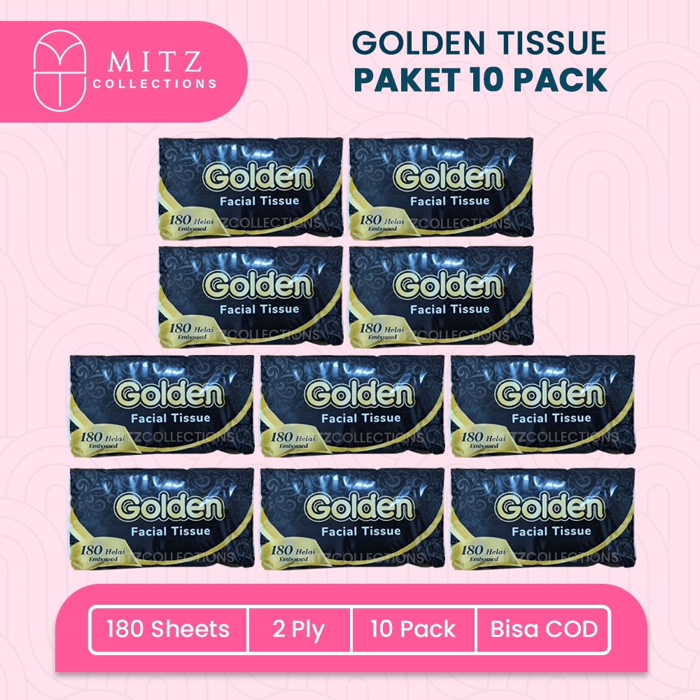 Jual Paket Tissu 10 Pcs Tisu Murah Golden Facial Tissu Embossed 180 ...