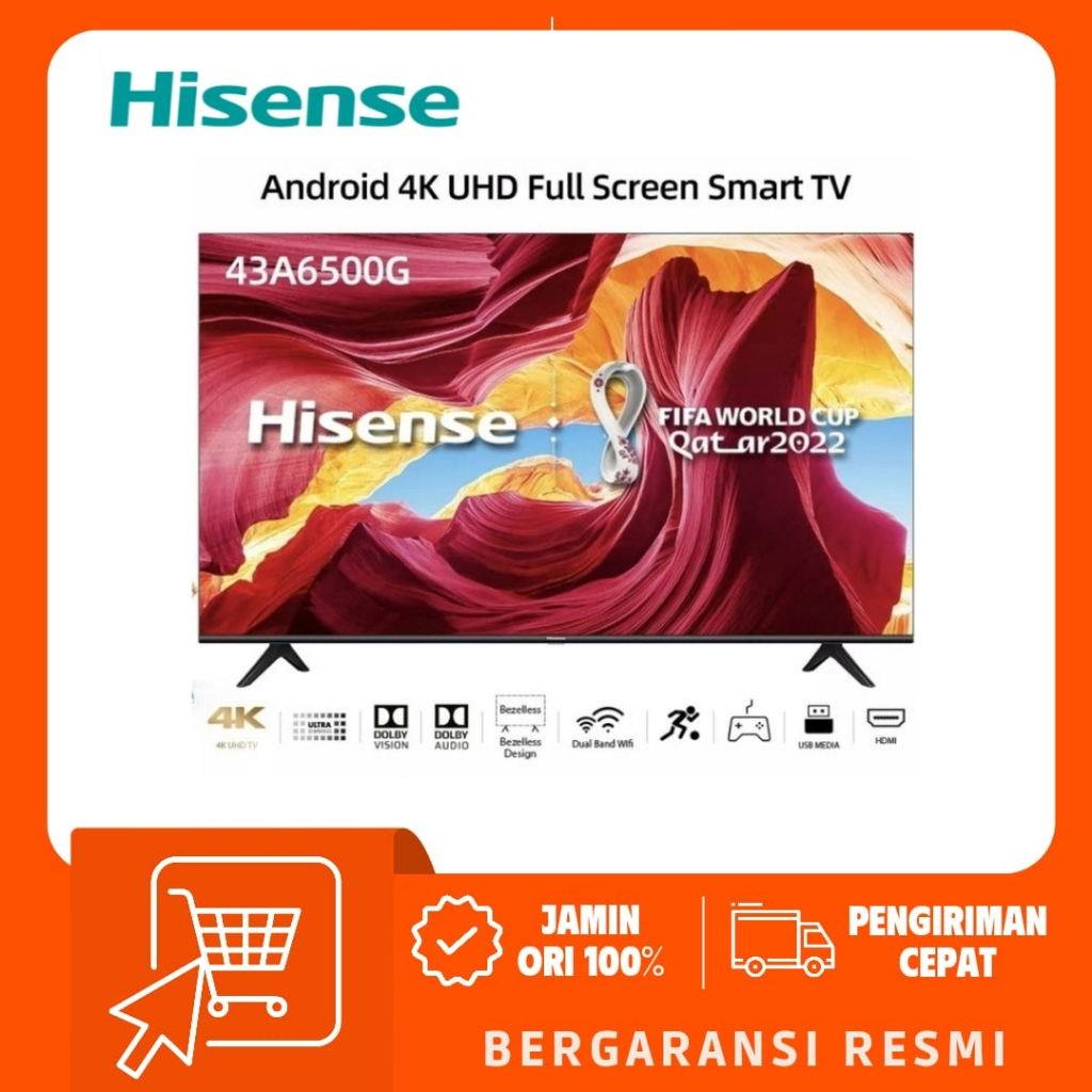 Jual HISENSE 43 inch Android 4K UHD-Full Screen Bezeless Smart TV ...