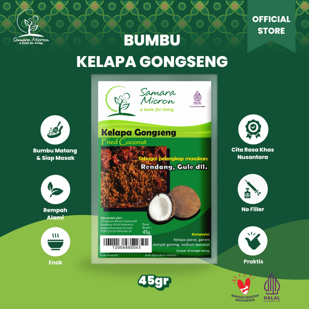 Jual Kelapa Gongseng Samara Micron - 45G | Shopee Indonesia