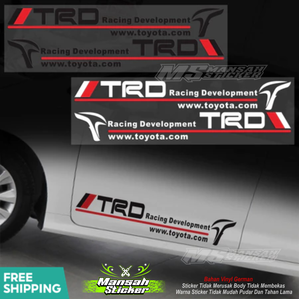 Jual Stiker cutting TRD Racing Development pintu samping 2 warna ...