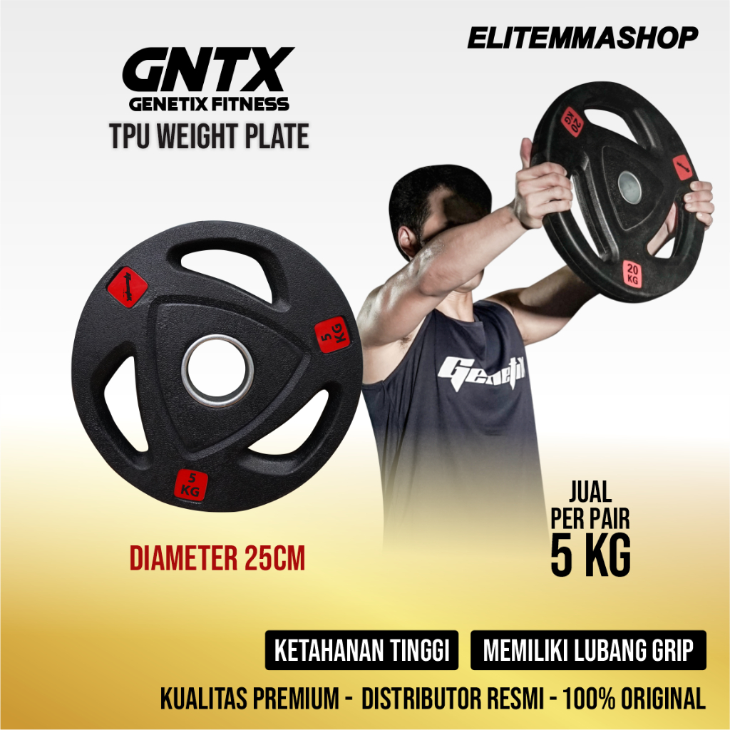 Jual GENETIX FIT TPU Weight Plate 5KG (Pair) | Shopee Indonesia