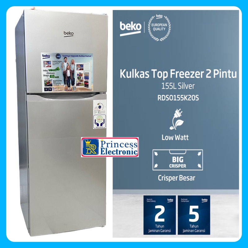 Jual KULKAS 2 PINTU BEKO RDSO155K20S | Shopee Indonesia