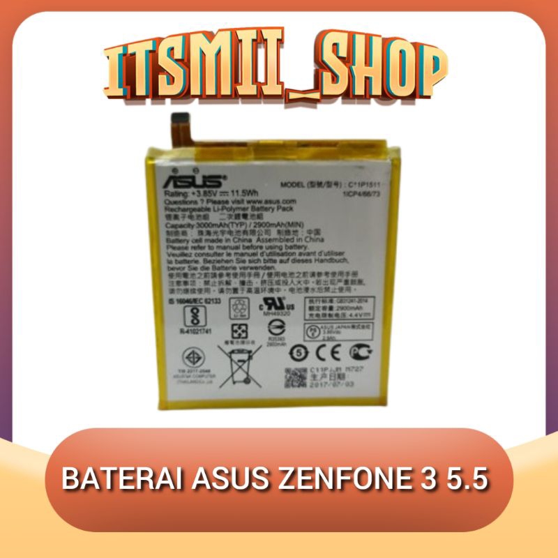 Jual Batre Baterai Battery Asus Zenfone 3 5.5" ZE552KL Z012DB C11P1511 ...