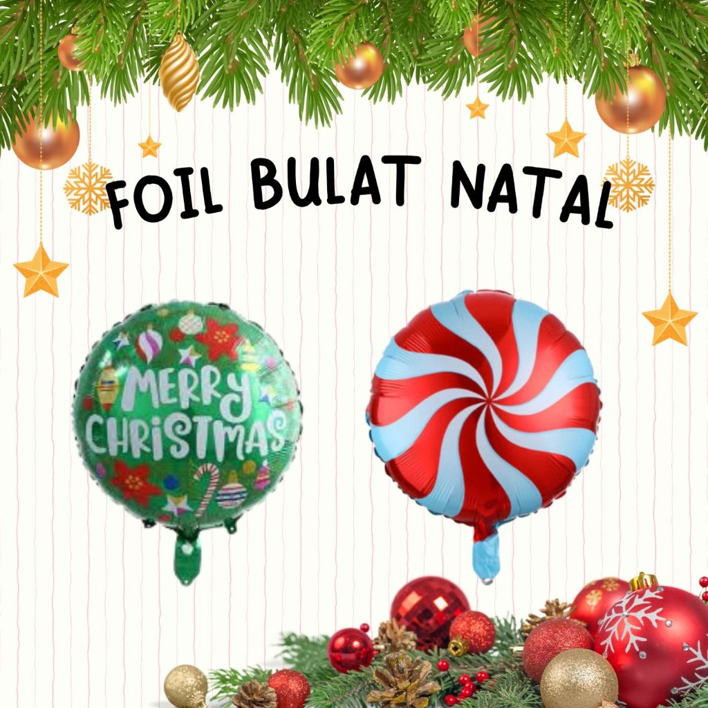 Jual BALON FOIL BULAT NATAL | Shopee Indonesia