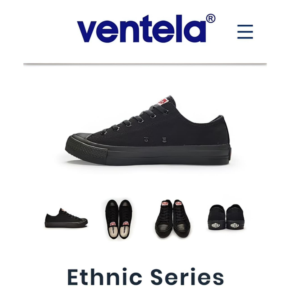 Jual Sepatu ventela Ethnic low All Black natural | Shopee Indonesia
