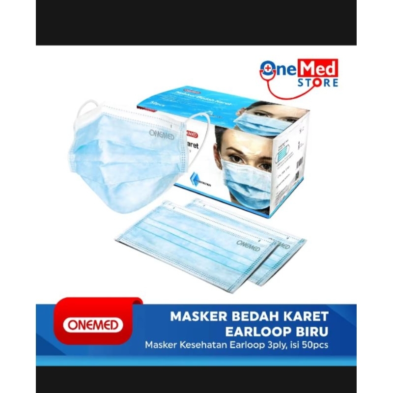 Jual Onemed Masker Surgical Earloop Bedah Karet Random |Earloop Masker ...