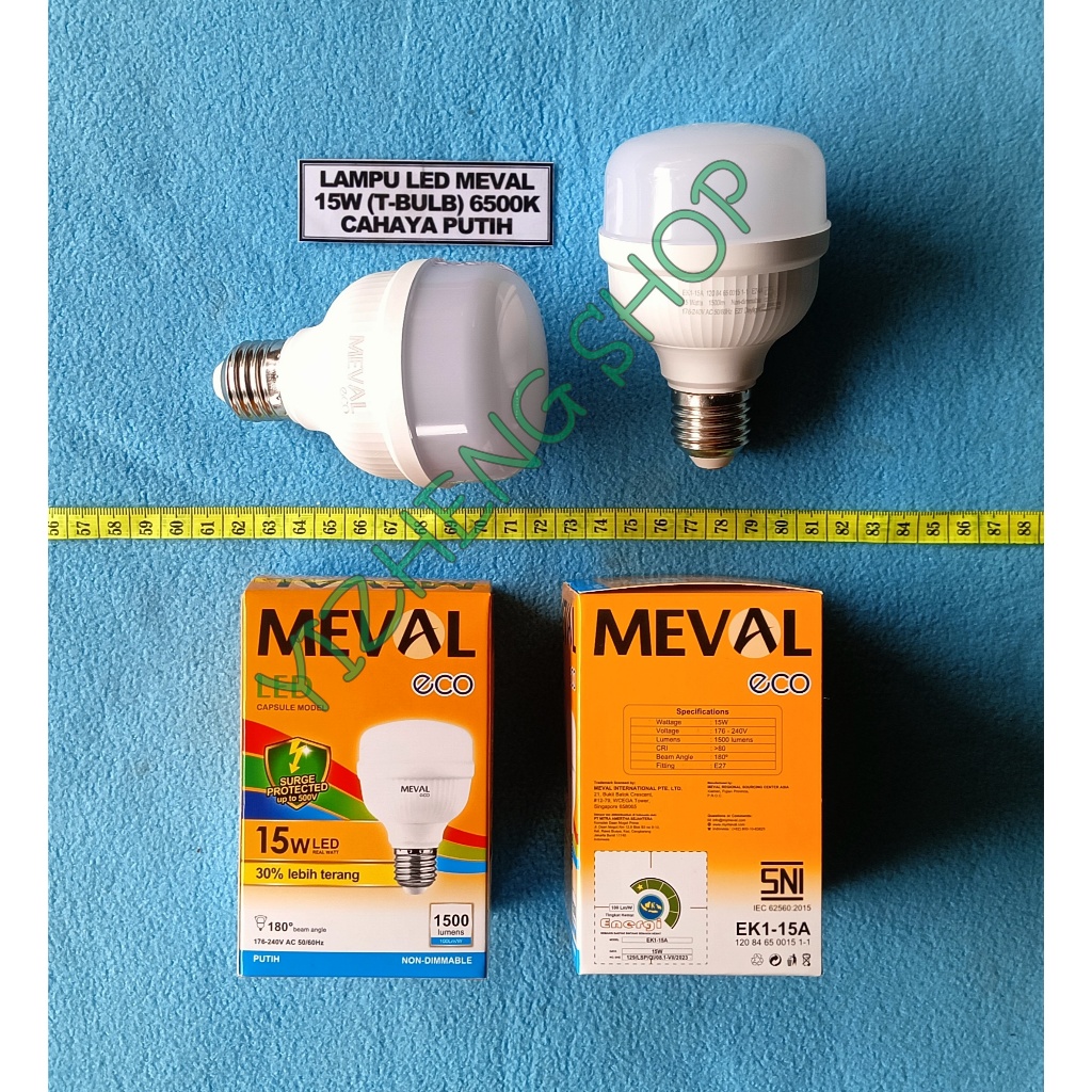Jual LAMPU LED 15W KAPSUL (T-BULB) MEVAL CAHAYA PUTIH | Shopee Indonesia