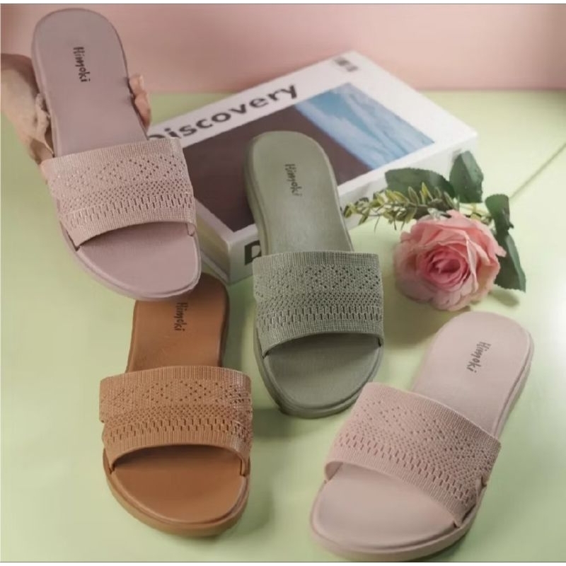 Jual Sandal Wanita Rajut Sandal Wanita SLOP Lentur Bahan Karet | Shopee ...
