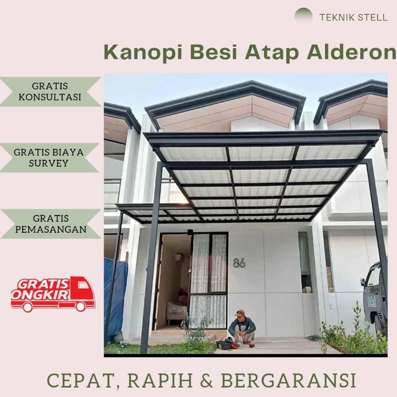 Jual KANOPI BESI HOLLOW GALVANIS ATAP ALDERON / CANOPY ALDERON PENUTUP ...