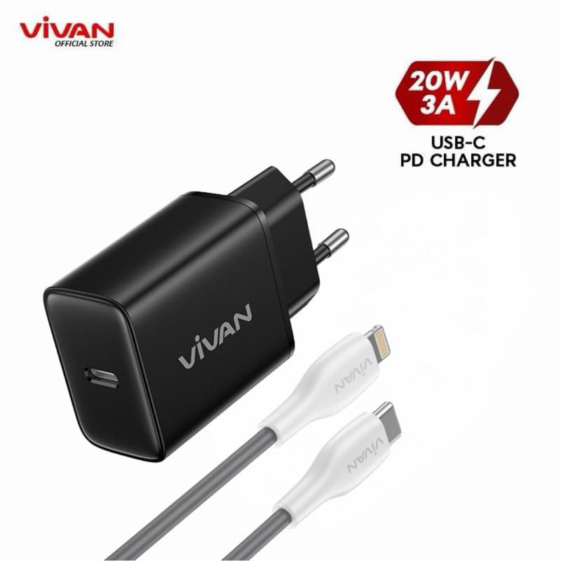 Jual Charger IPHONE Vivan Power C20L 3A 20W Cable TYPE-C TO LIGHTNING ...