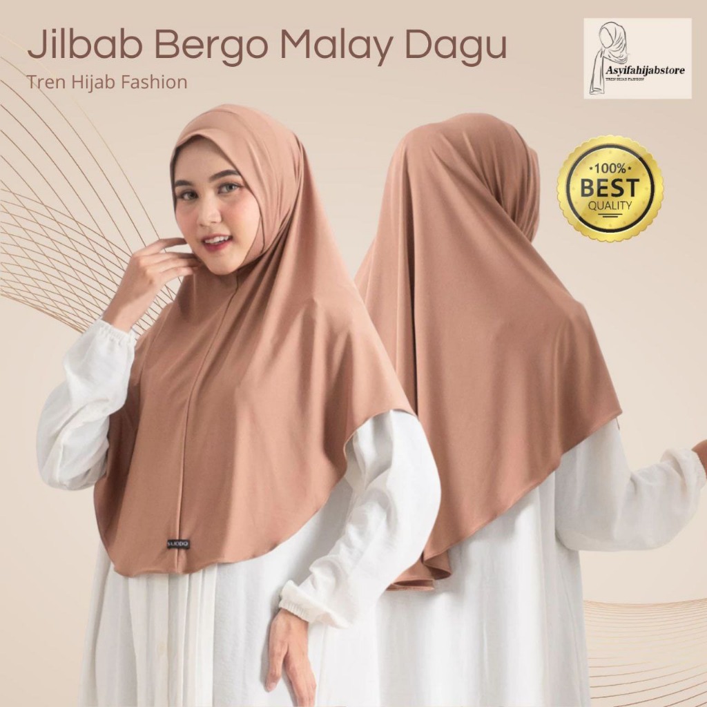 Jual Jilbab bergo malay dagu non Pet Model Simple | Shopee Indonesia