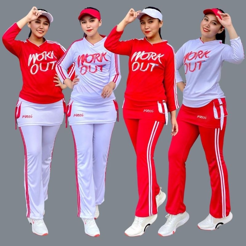 Jual READY!!!! Stelan Baju Senam Workout Rok Series Indoor Outdoor ...