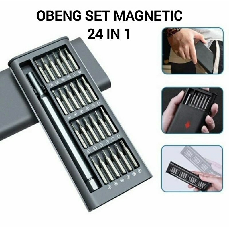 Jual OBENG SET PREMIUM 24 IN 1, OBENG SET MAGNETIC MULTIFUNGSI | Shopee Indonesia