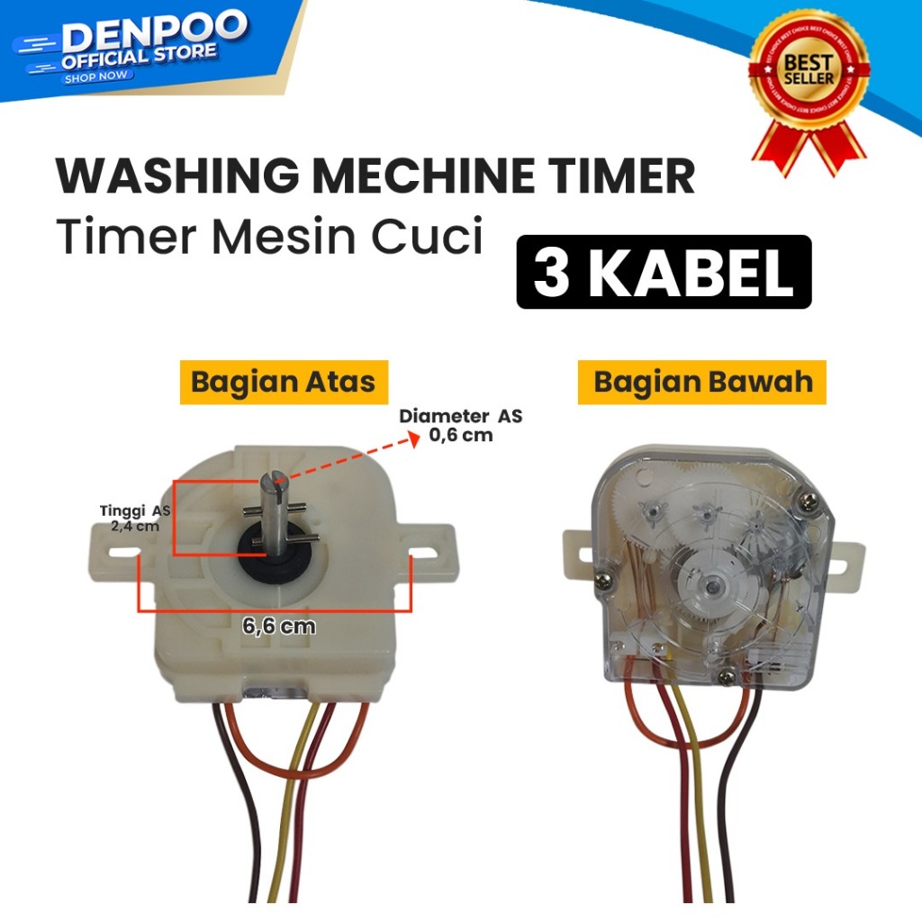 Jual TIMER MESIN CUCI UNIVERSAL - WASHING MACHINE TIMER 3 KABEL ...