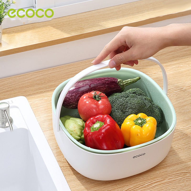 Jual Portable drain basket LARGE-Baskom tempat cuci buah sayur food ...
