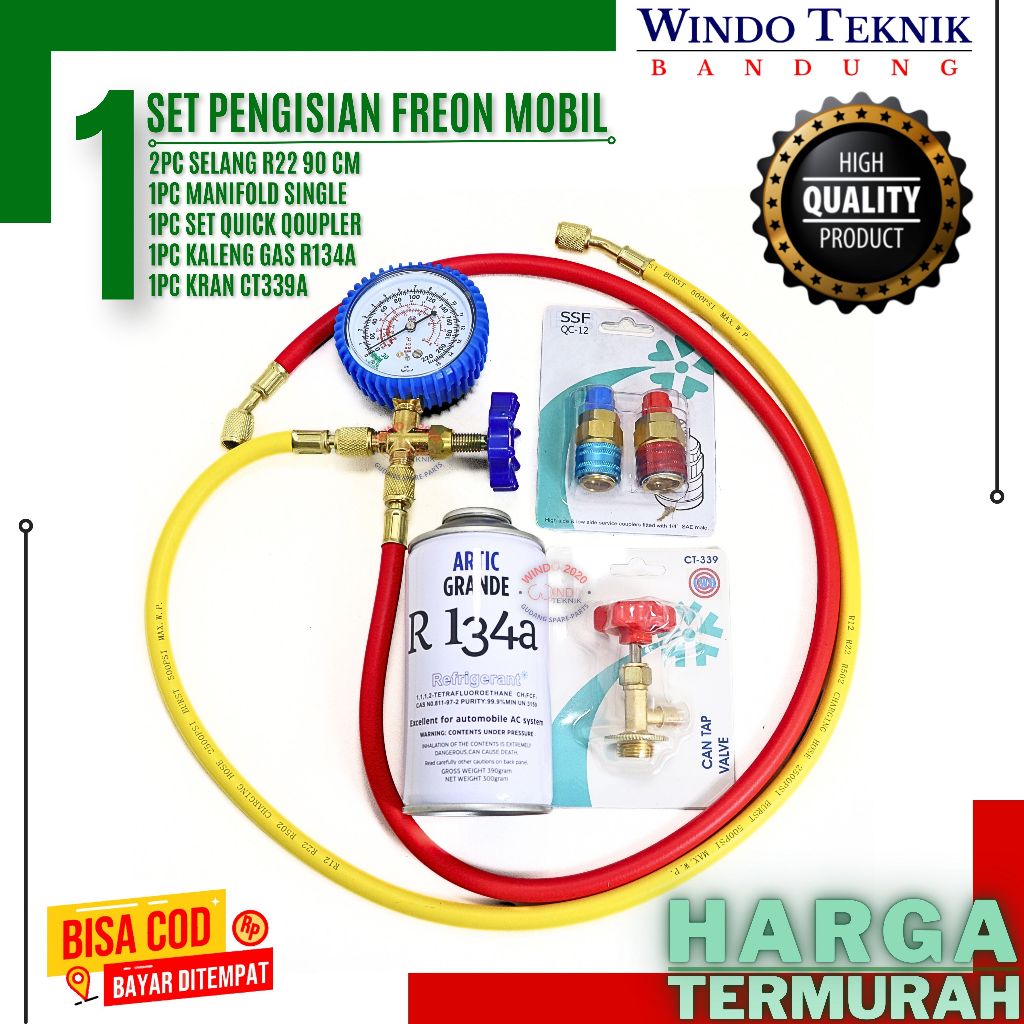 Jual PAKET LENGKAP FREON MOBIL SET | PERLENGKAPAN ISI ULANG FREON ...