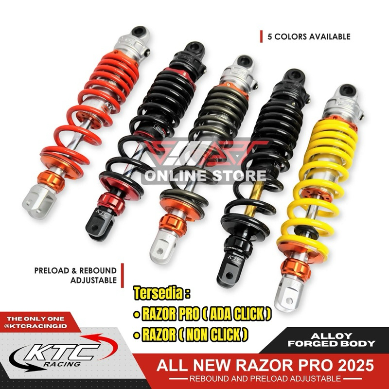 Jual SHOCK KTC RACING RAZOR PRO DAN RAZOR VARIO 125/150 / BEAT / SCOOPY ...