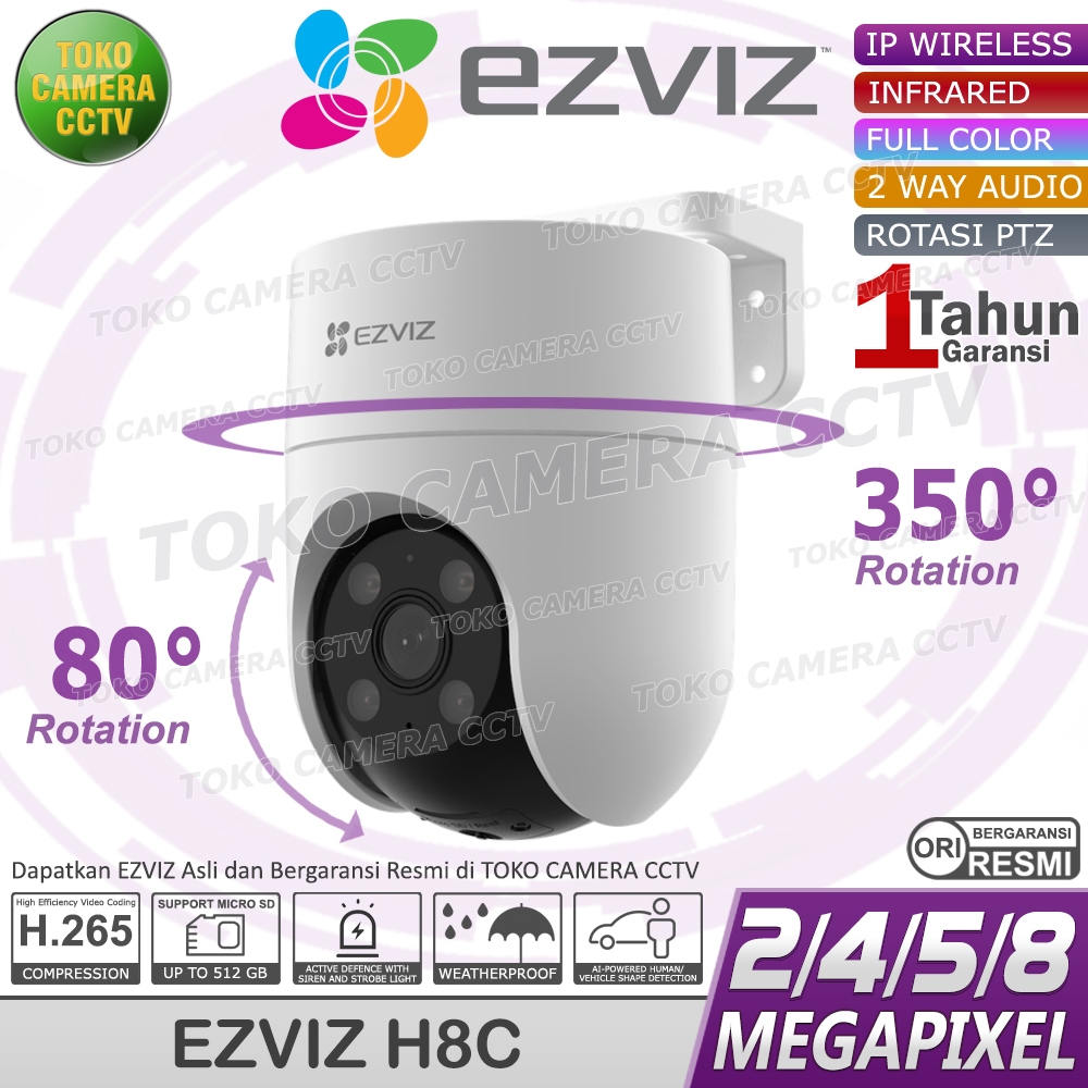 Jual EZVIZ H8C 2MP 4MP 5MP 8MP KAMERA CCTV WIFI CAMERA ROTASI PTZ 2 WAY ...