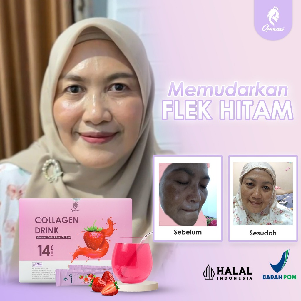 Jual Collagen Queensi Minuman Kolagen dengan L-Glutathione, Vit-C, Dan ...